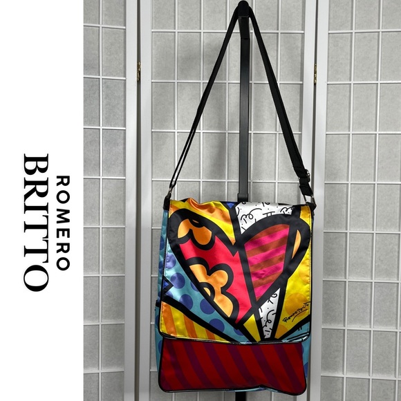 Romero Britto | Bags | Romero Britto Pop Art Love Heart Travel Bags ...
